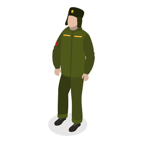 3d isometric flat set of military people Vector Image