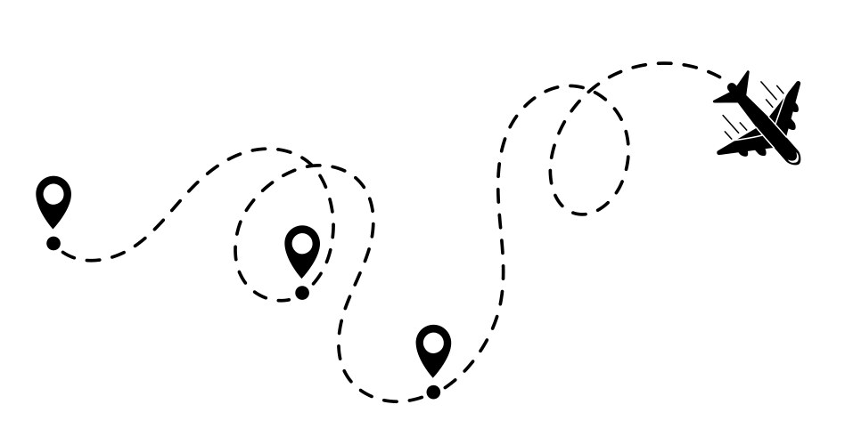 Airplane symbols avia transport pictograms route Vector Image