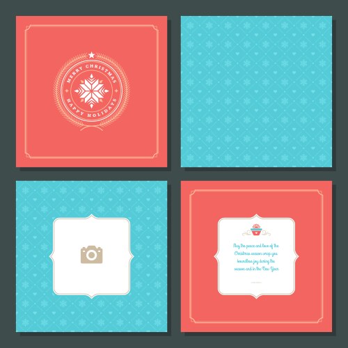 Christmas greeting card design and pattern Vector Image