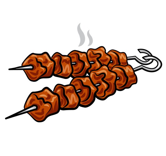 Grilled Satay Skewers with Smoke – Royalty-Free Vector | VectorStock