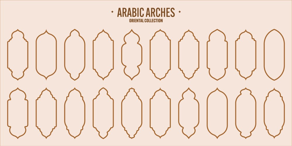 Islamic frames oriental style objects arabic Vector Image