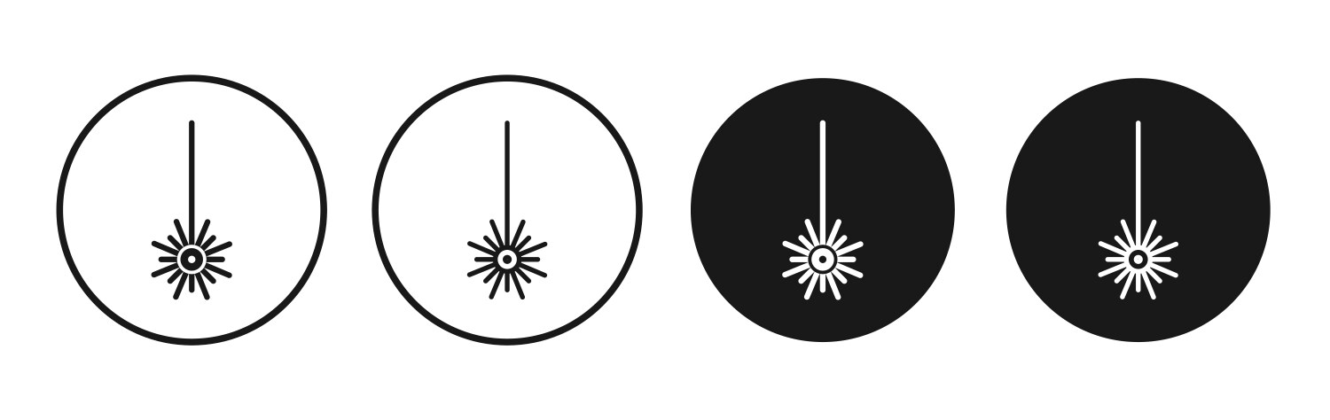Laser beam icon set high sparkler symbol Vector Image