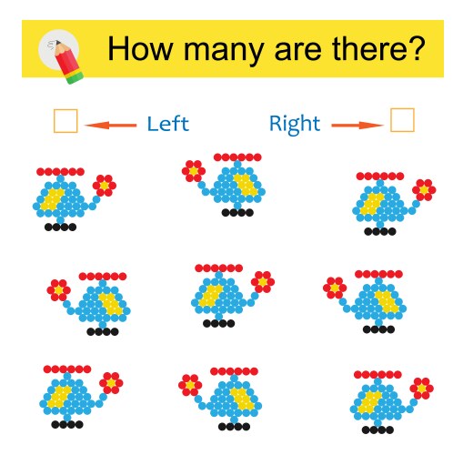 Math activity for children how many Royalty Free Vector