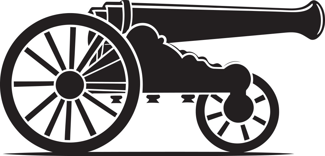 Sleek artillery black cannon emblematic symbol Vector Image