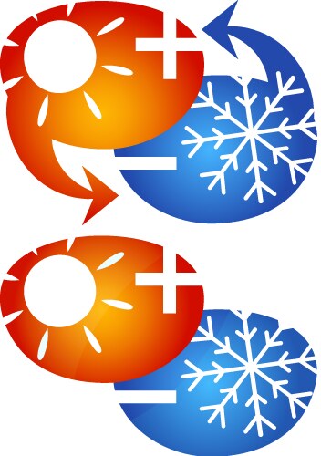 Hvac heating and cooling logo for air Royalty Free Vector