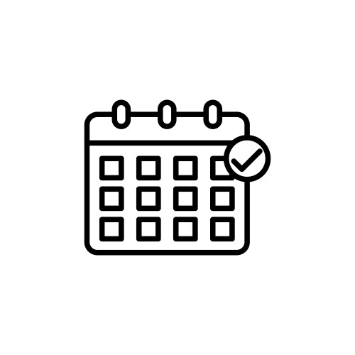 Calendar check icon set date available sign event Vector Image