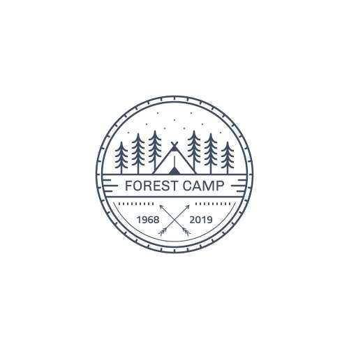 Rustic Forest Camp Logo Royalty Free Vector Image