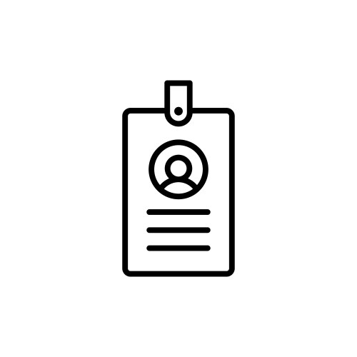 Id badge icon set security identity pass symbol Vector Image