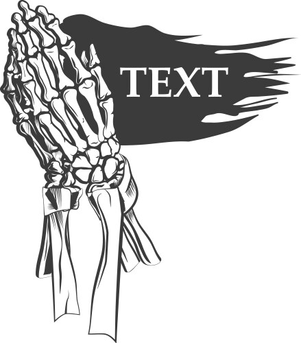 Skeleton cartoon waving hands Royalty Free Vector Image