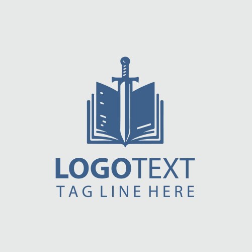 Sword book logo Royalty Free Vector Image - VectorStock