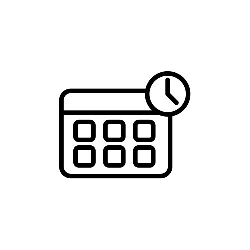 Calendar clock icon set appointment date reminder Vector Image