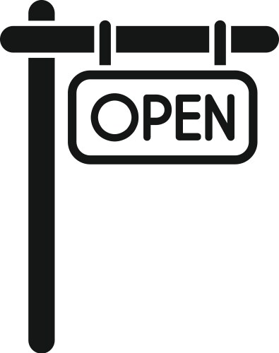Small business storefront with open sign Vector Image
