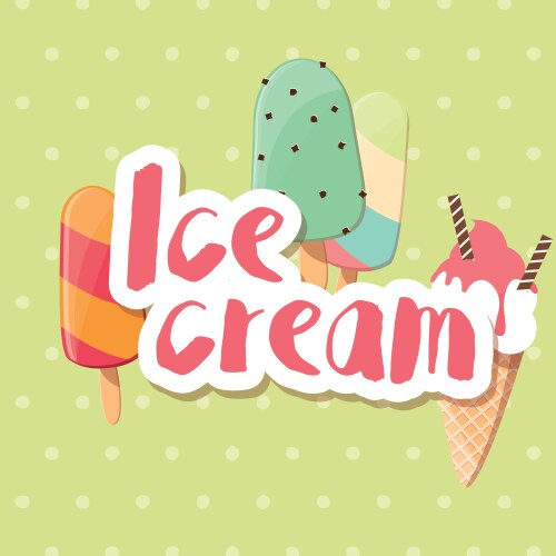 Ice cream abc popsicle alphabet cold sweets font Vector Image