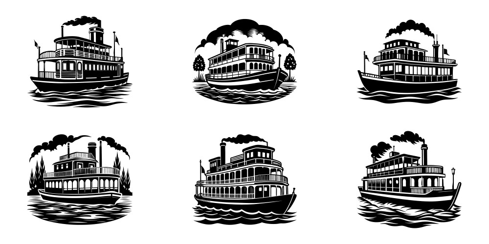 Riverboat Vector Images (over 100)