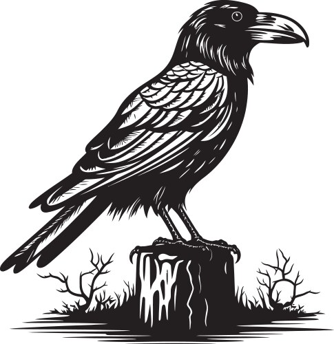 Outline Raven Vector Images (over 1,700)