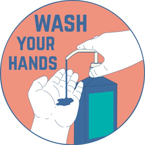 Wash your hands or safe hand washing symbol Vector Image