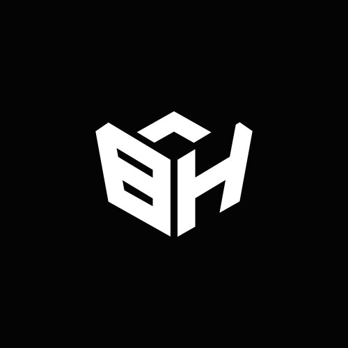 Bh logo monogram shield shape with crown design Vector Image