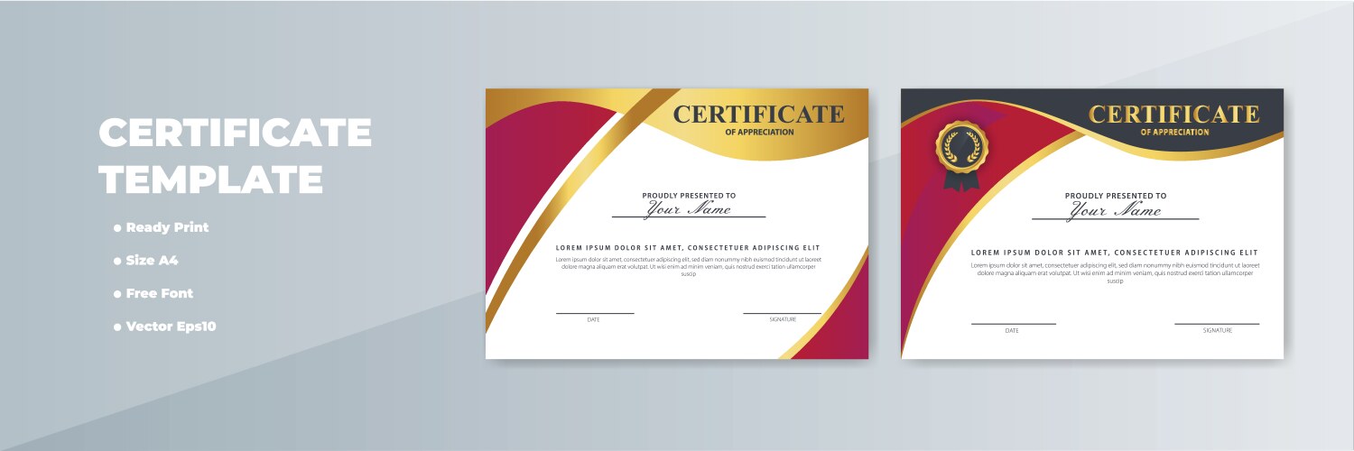 Creative certificate appreciation award Royalty Free Vector