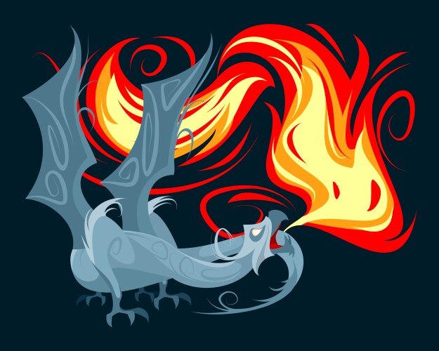 Fire dragon wings Royalty Free Vector Image - VectorStock
