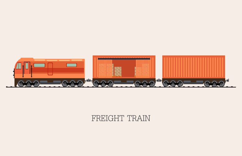 Freight train isolated on white background Vector Image