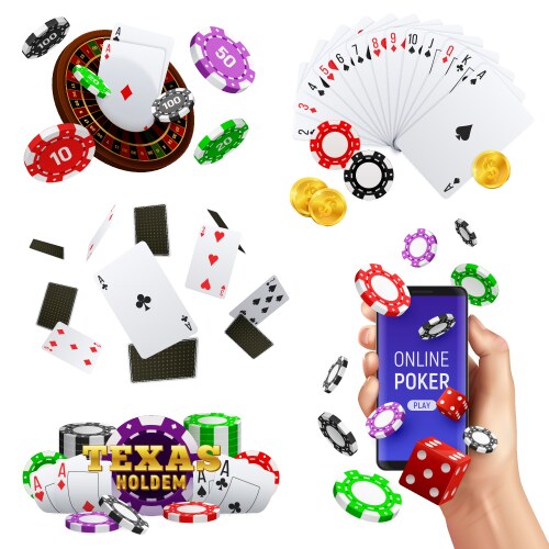 Realistic casino top view concept Royalty Free Vector Image