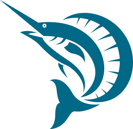 Sailfish silhouette isolated Royalty Free Vector Image