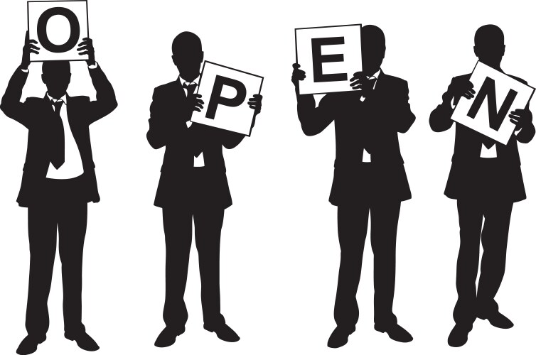 Set of people holding team sign Royalty Free Vector Image