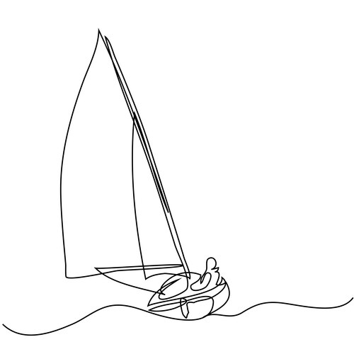 Continuous Line Boat Vector Images (over 940)