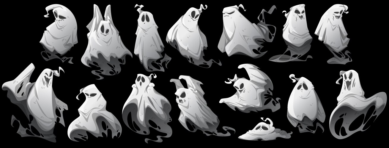 Cute ghost halloween character Royalty Free Vector Image