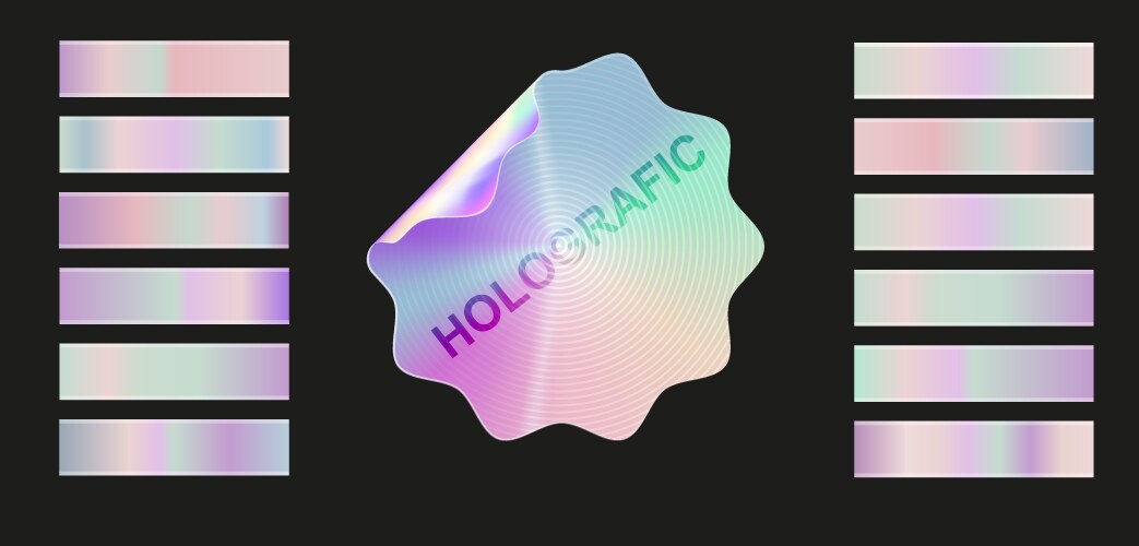 Holographic silver foil texture background set Vector Image
