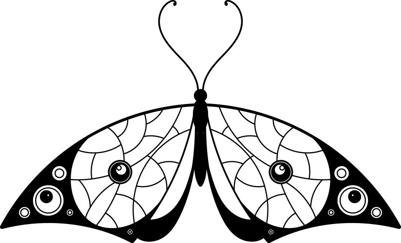 Moth with patterned wings Royalty Free Vector Image
