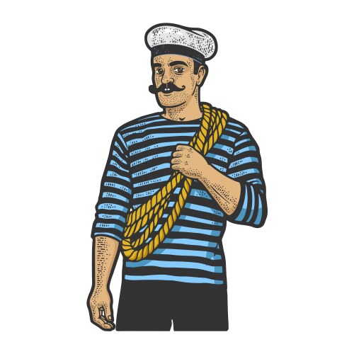 Sailor man sketch Royalty Free Vector Image - VectorStock