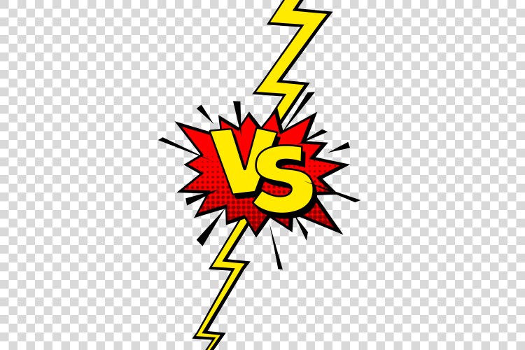 Comic versus frame vs battle fight Royalty Free Vector Image