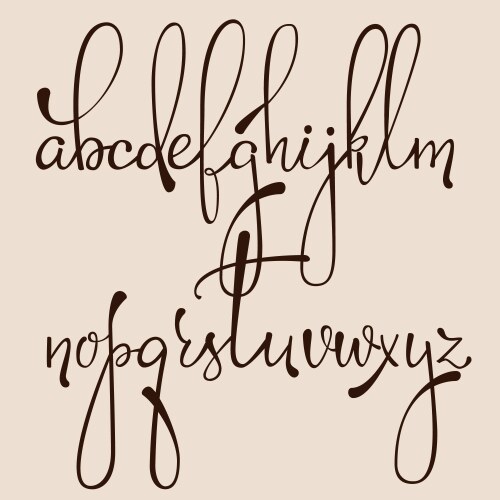 Simple handwritten cursive font Royalty Free Vector Image