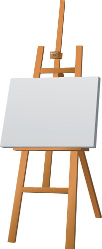 Easel with canvas painter tool Royalty Free Vector Image