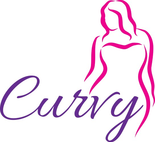 Logo plus size woman curvy symbol Royalty Free Vector Image