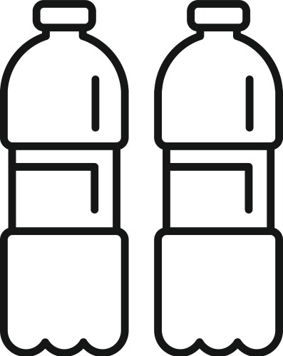 Plastic water bottle line art Royalty Free Vector Image