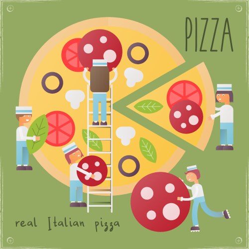 Pizza landing page templates collection Royalty Free Vector