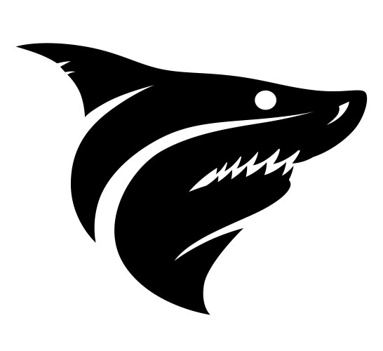 Black and white dragon head Royalty Free Vector Image