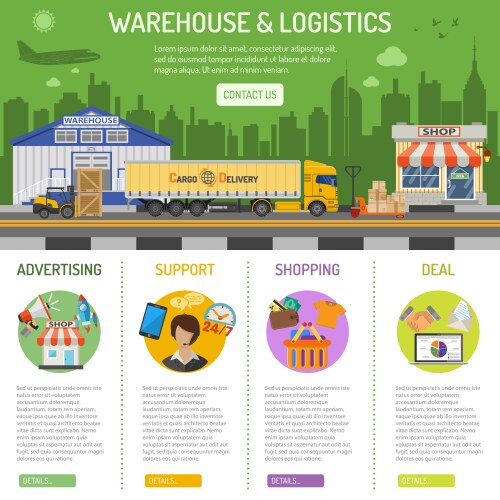 Warehouse infographic elements flat design Vector Image