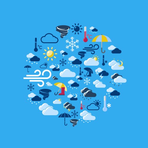 Weather forecast infographic Royalty Free Vector Image