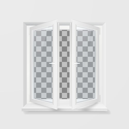 White office plastic window front view Royalty Free Vector