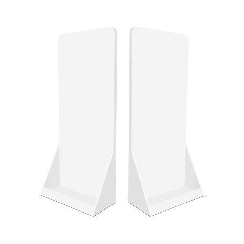 Supermarket floor display stand mockup side view Vector Image