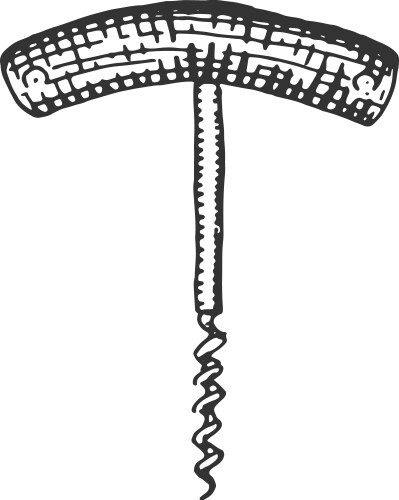 Corkscrew vintage style hand drawn sketch Vector Image