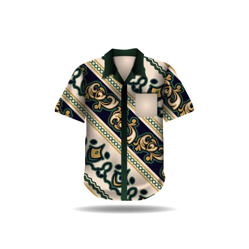 Shirt design with pattern batik indonesia Vector Image