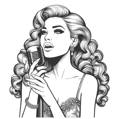 Singer Sketch Vector Images (over 1,000)