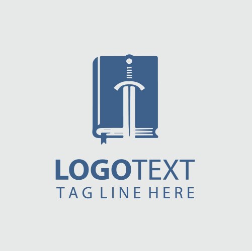 Sword book logo Royalty Free Vector Image - VectorStock