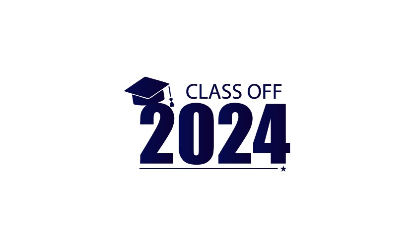 Modern text designs for the class of 2024 Vector Image
