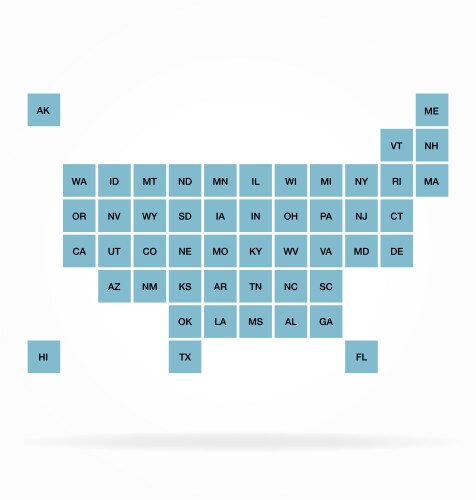 Usa map Royalty Free Vector Image - VectorStock