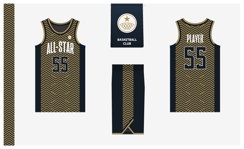 Basketball uniform mockup template and logo Vector Image